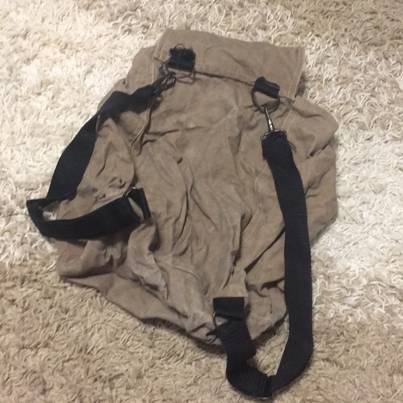 badge | Bags | Badge Army Green Vintage Drawstring Backpack | Poshmark